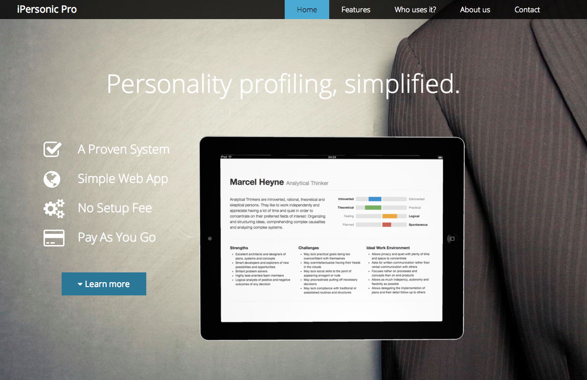 iPersonic for Professionals - Personality assessment, simplified.